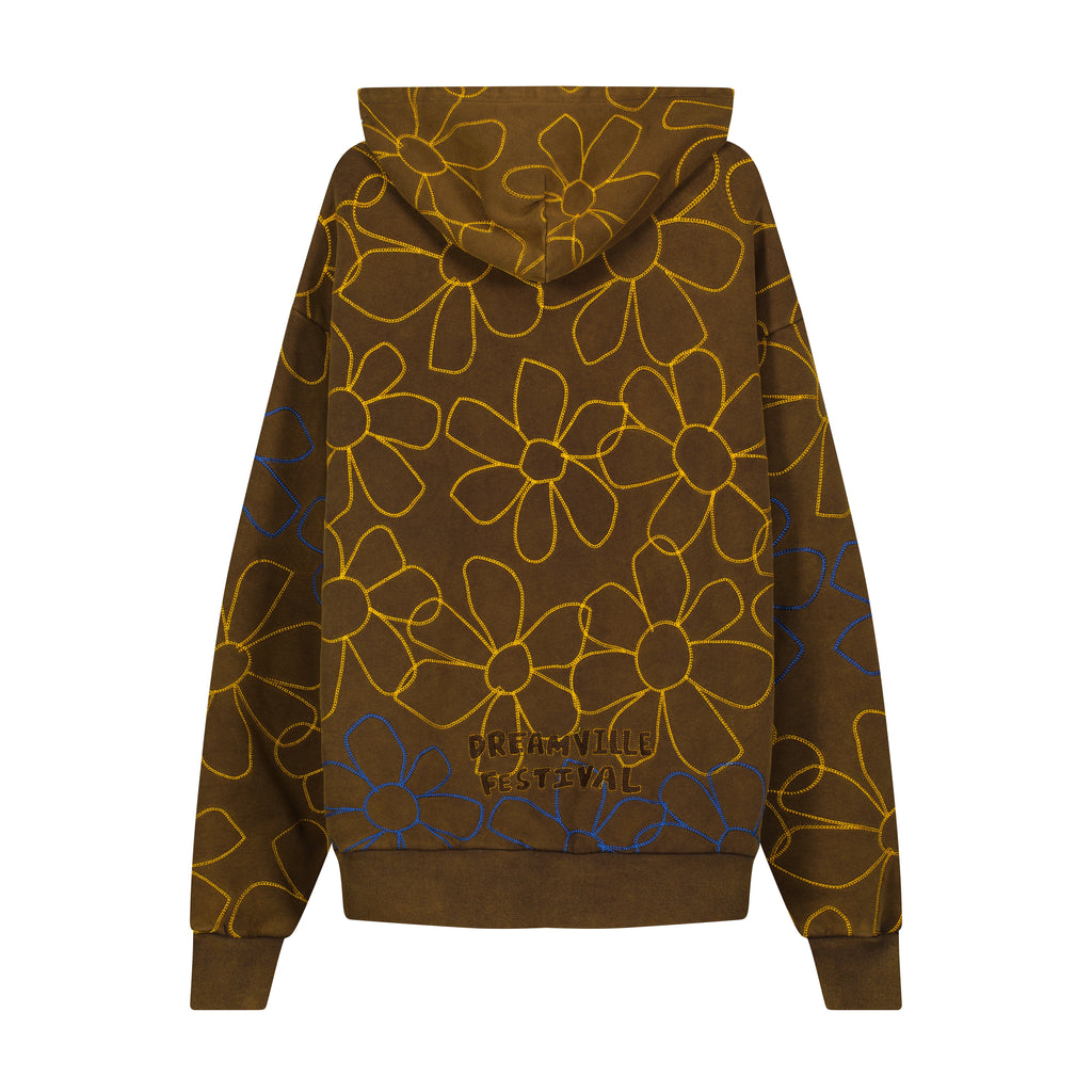 DV Fest 24 AOE Flowers Washed Charcoal PO Hoodie – Dreamville Festival