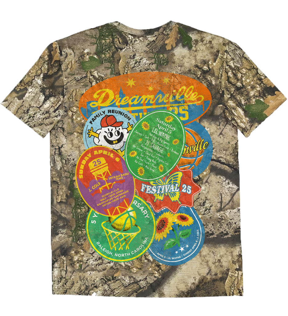 DV 25 Camo Sticker Tee – Dreamville Festival