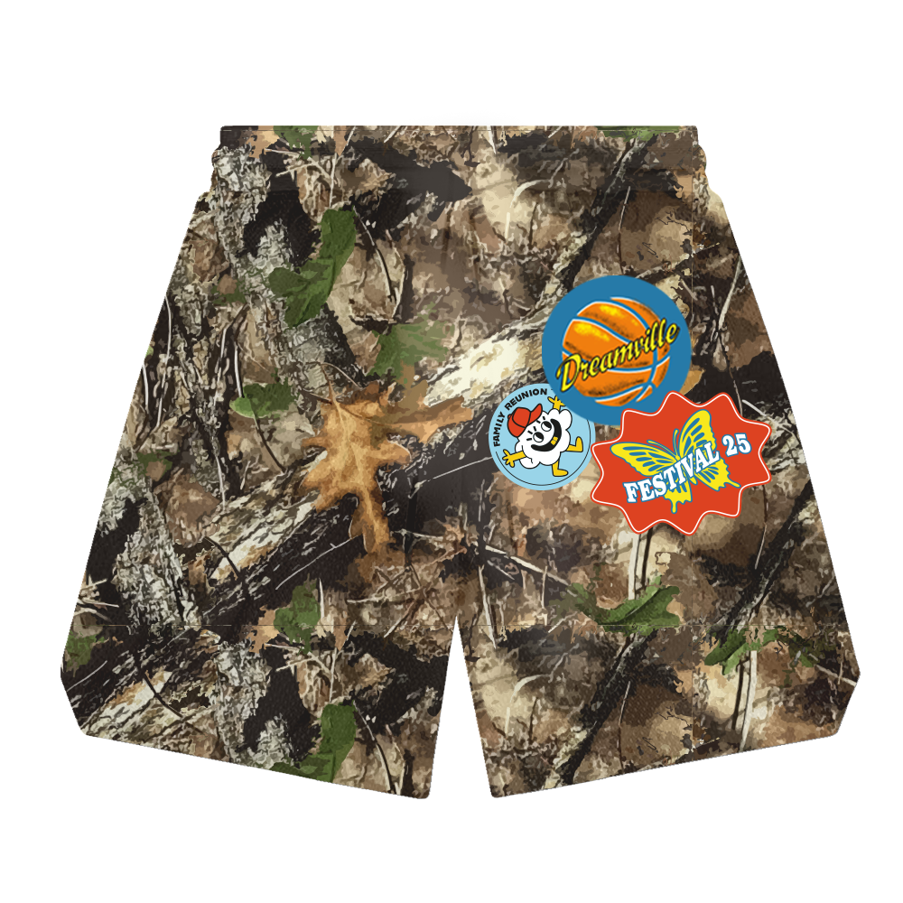 DV 25 Stickers Mesh Camo Shorts – Dreamville Festival