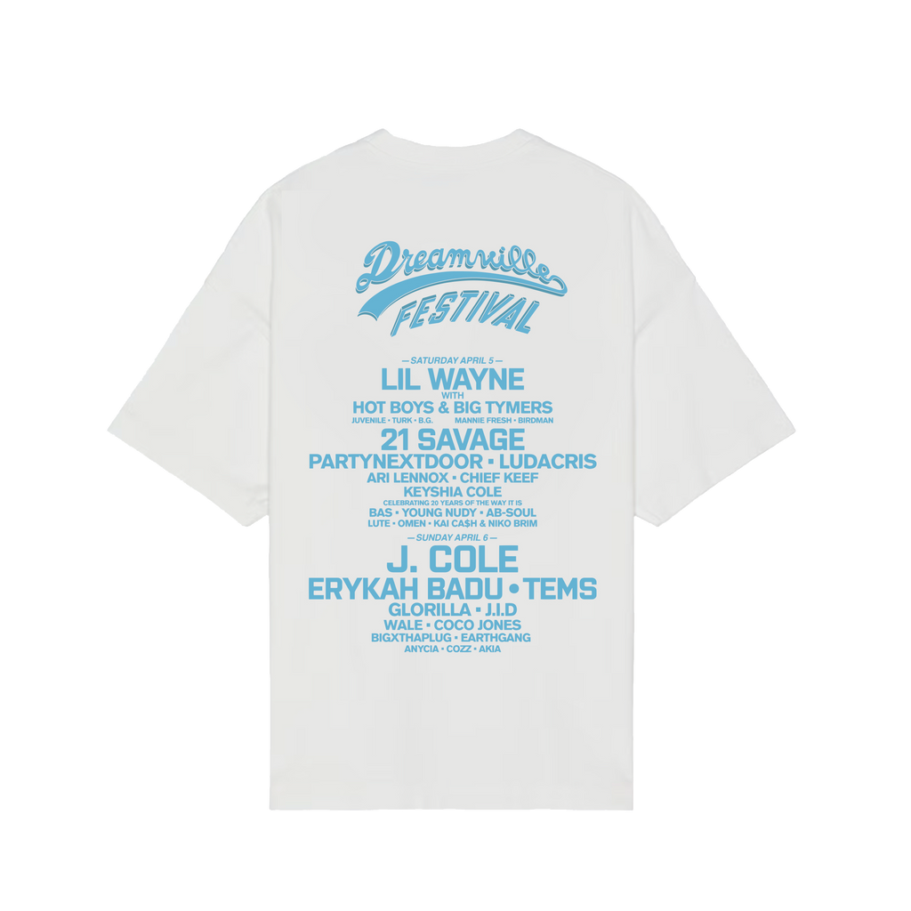 DV 25 Varsity Icons White Lineup Tee – Dreamville Festival
