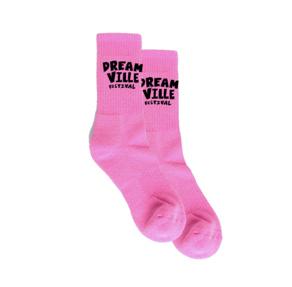 DV Fest 24 Logo Neon Pink Crew Socks – Dreamville Festival