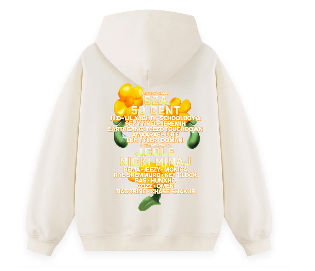 DV Fest 24 Flowers Ivory Lineup PO Hoodie – Dreamville Festival