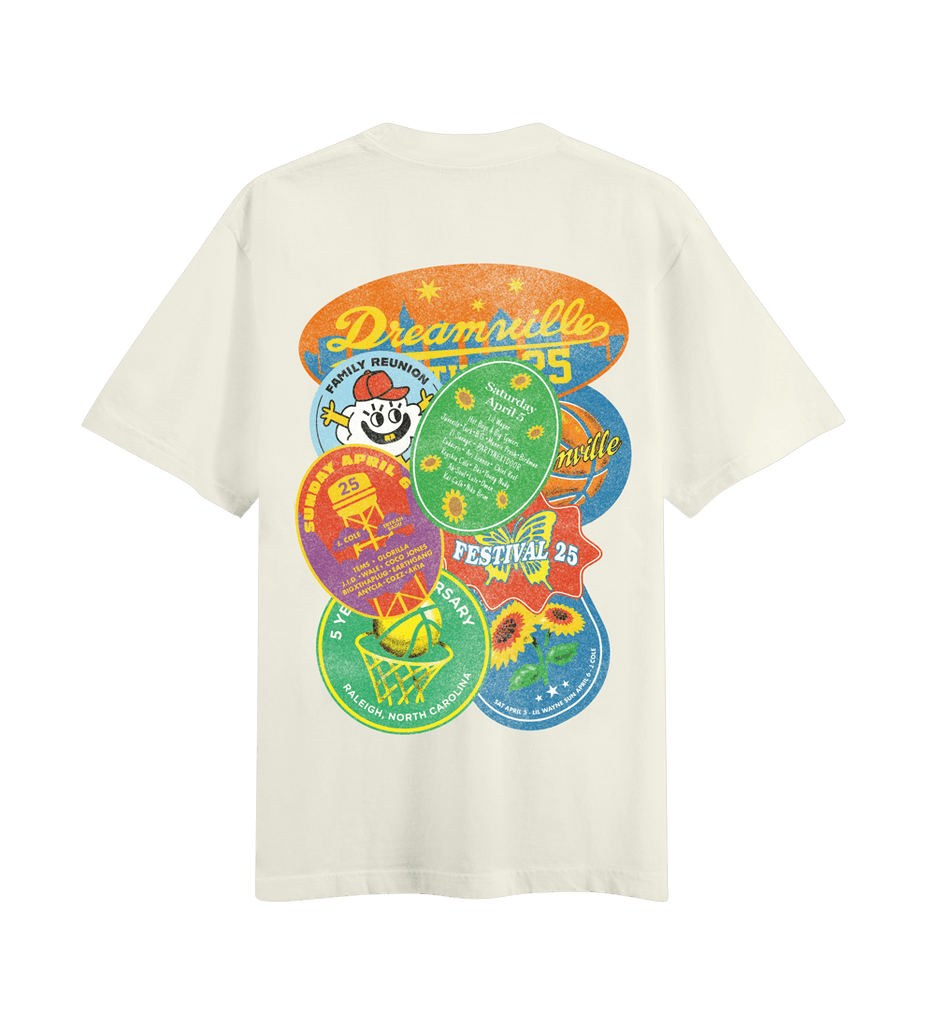 Youth DV 25 White Sticker Tee – Dreamville Festival