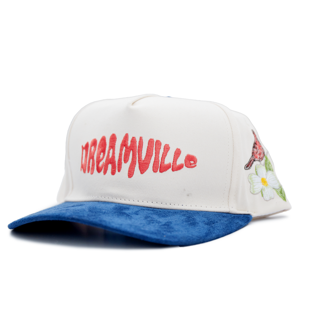 DV Fest Tan/Blue Suede Brim Snapback 5 Panel Hat – Dreamville Festival